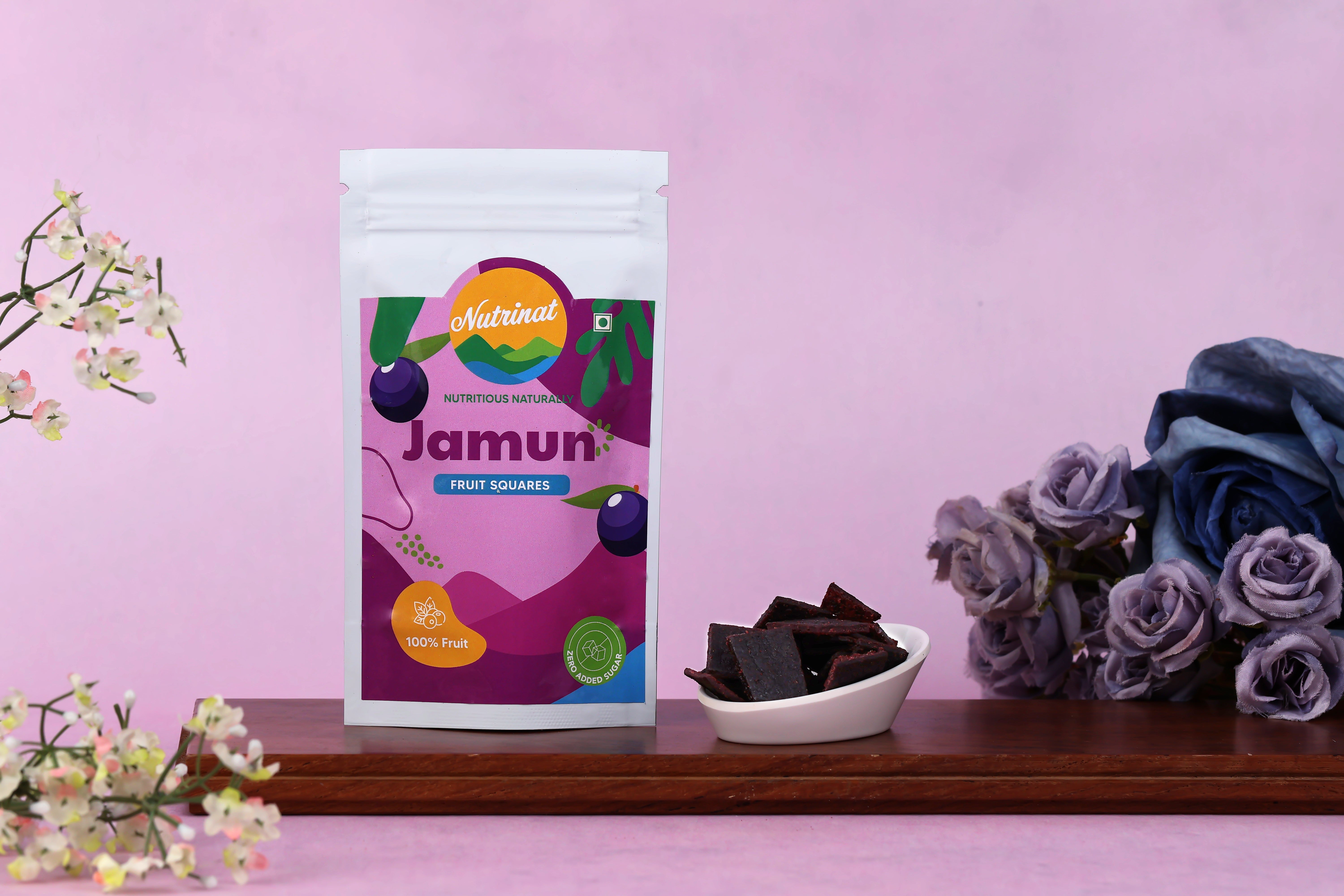 Jamun FruitSquares, 100% Jamun Fruit, No Added Sugar, 100gm – Nutrinat